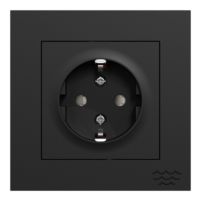 BIM 对象 - 免费下载！ Single socket-outlet screw Ocean Plastic Plus Black ...