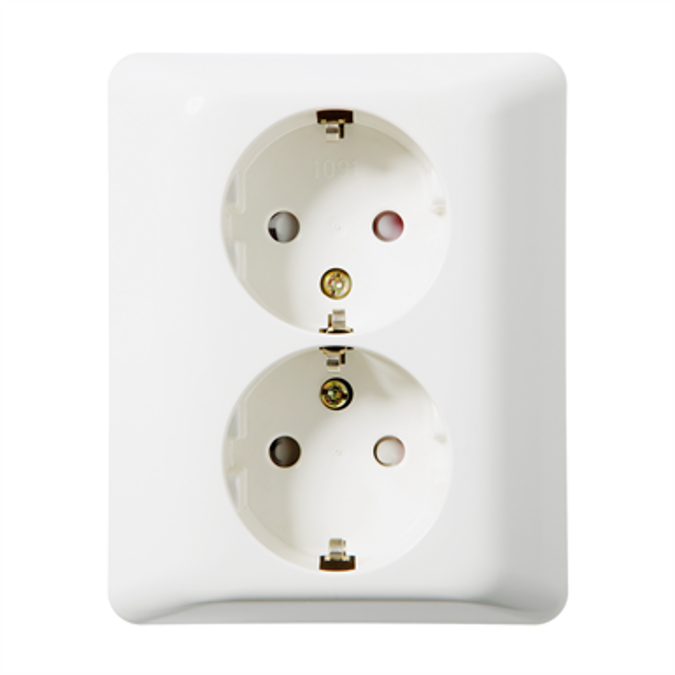 BIM objects - Free download! Double socket outlet RS16 flush PW RAL9003 ...