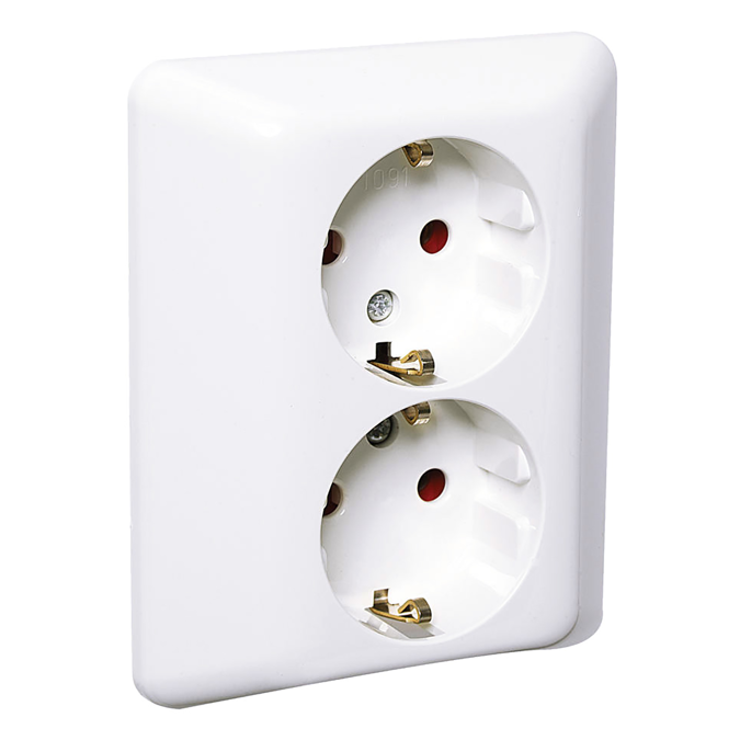 BIM objects - Free download! Double socket outlet RS16 flush PW RAL9003 ...