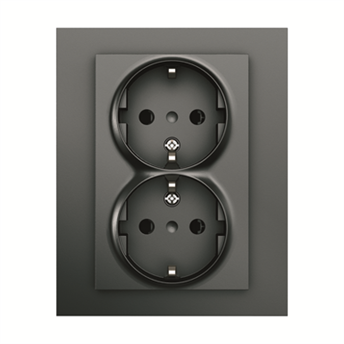 BIM objects - Free download! Double socket outlet PLUS flush BLK ...
