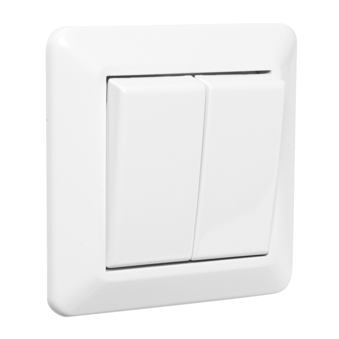 BIM objects - Free download! Double stage switch RS16 flush PW RAL9003 ...