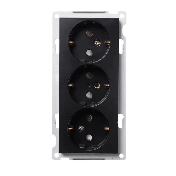 BIM objects - Free download! PLUS triple Schuko socket-outlet BLK ...