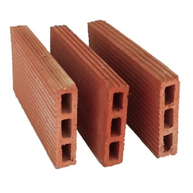 BIM objects - Free download! Single Hollow Clay Brick 25x3 cm | BIMobject