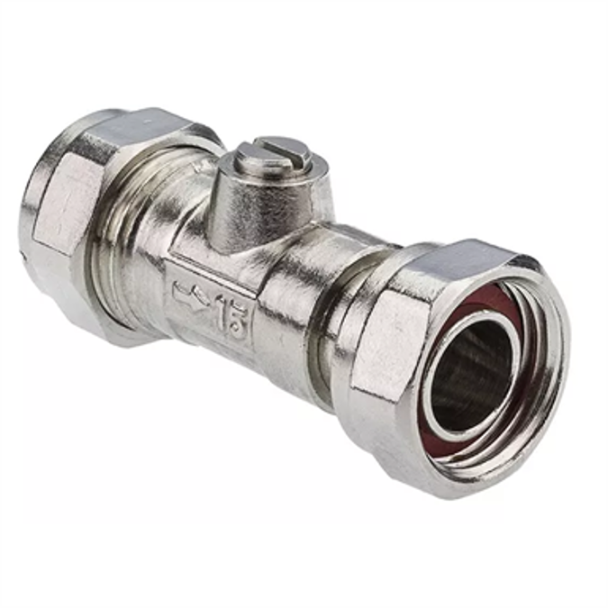 BIM objects - Free download! Straight Chrome Service Valve - 15mm x 1/2 ...