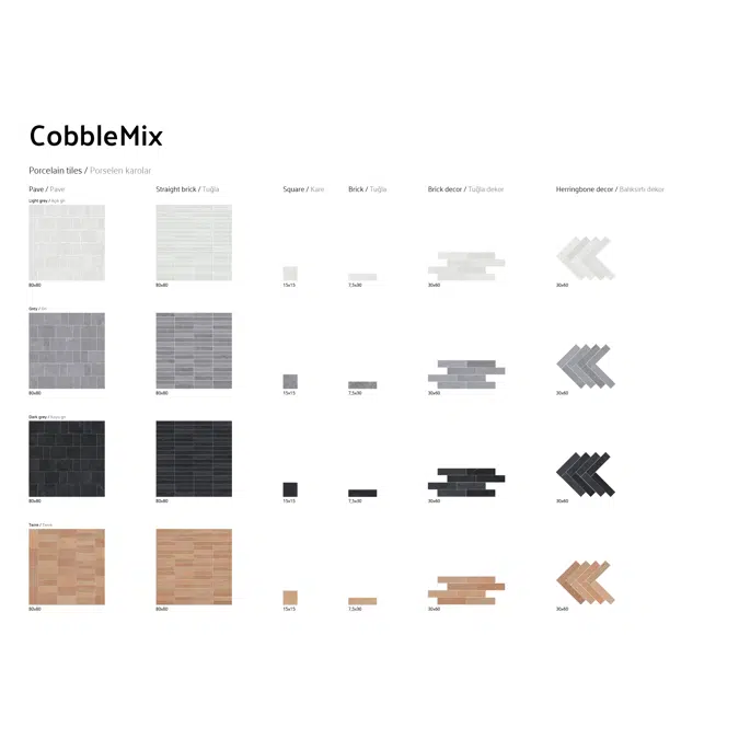 BIM objects - Free download! Cobblemix VitrA Tile Collection | BIMobject