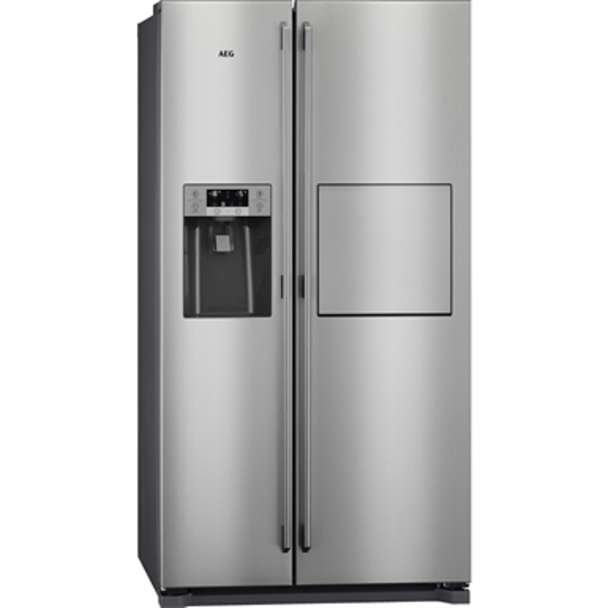 BIM objects - Free download! AEG SBS ST Fridge Freezer Grey+Stainless ...