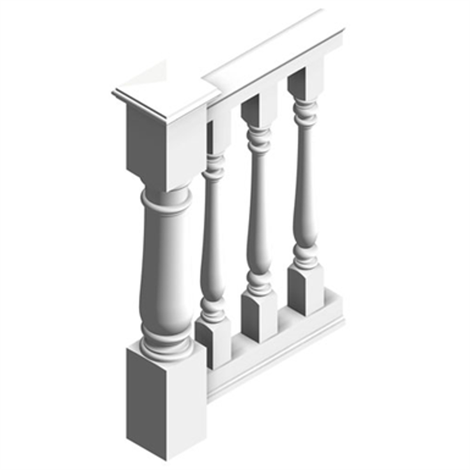 BIM objects - Free download! 3-5/8" Poly Balustrade, Composite Railing ...