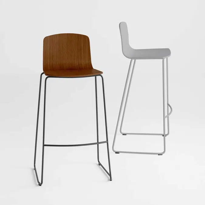 BIM objects - Free download! ANN0080 - High stool with sled frame ...