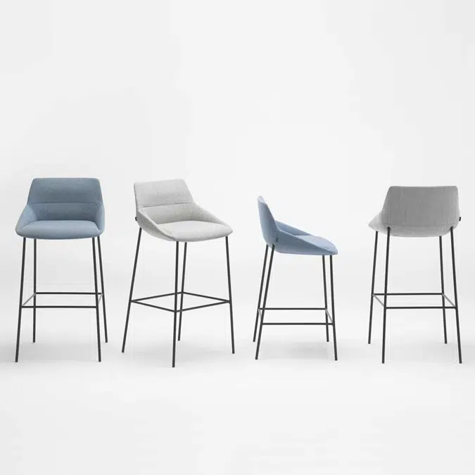 BIM objects - Free download! DUN0415 - High stool with 4 leg frame ...