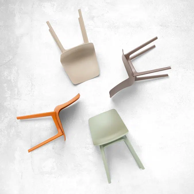 BIM objects - Free download! VAR0017 - Chair with plastic 4 leg frame ...