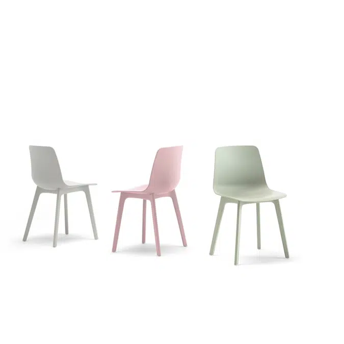 BIM objects - Free download! VAR0017 - Chair with plastic 4 leg frame ...