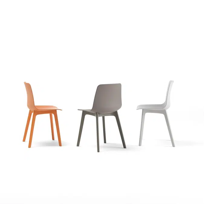 BIM objects - Free download! VAR0017 - Chair with plastic 4 leg frame ...