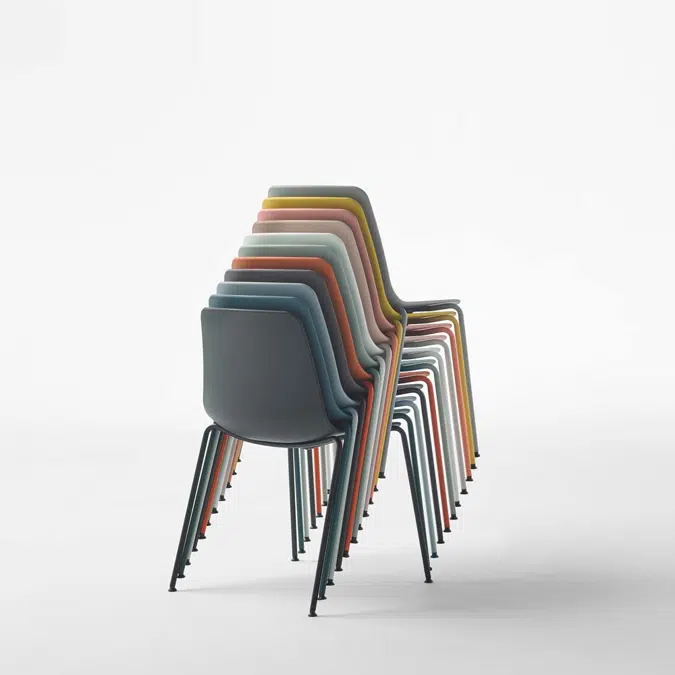 BIM objects - Free download! VAR0010 - Chair with 4 leg frame ...