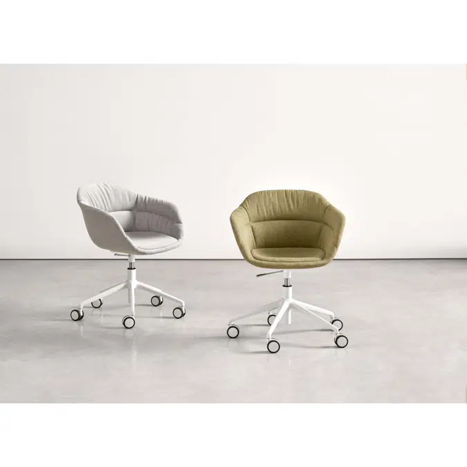 BIM objects - Free download! TAI0864 - Armchair with 5 spoke aluminum ...