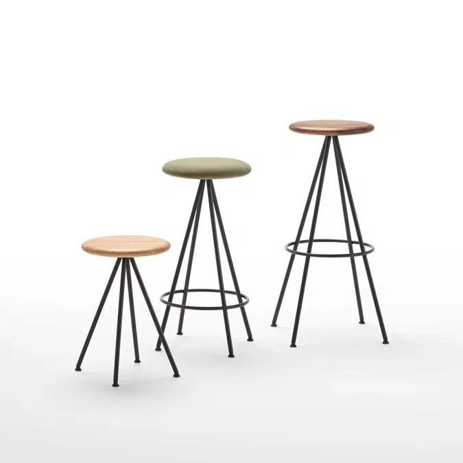 BIM objects - Free download! SUN0030 - Stool H.75cm (wooden seat ...