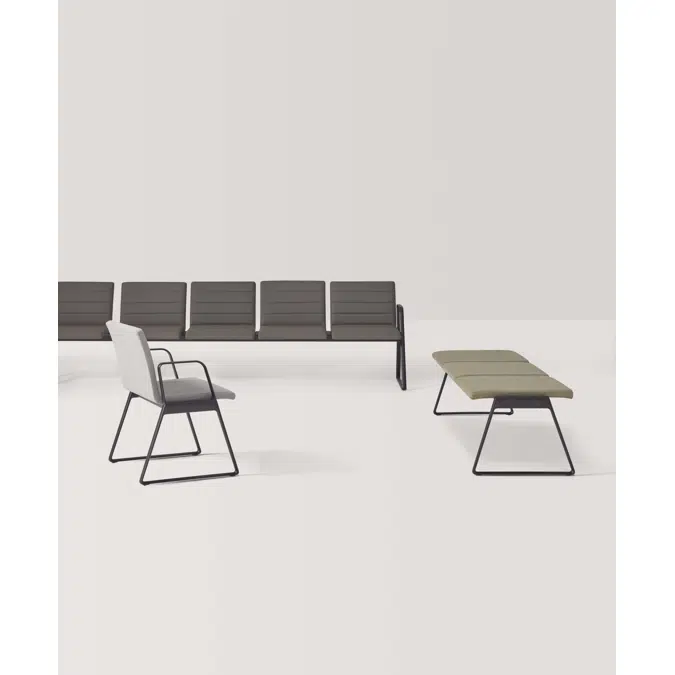 BIM objects - Free download! LIN0660 - 6 seater bench with fully ...