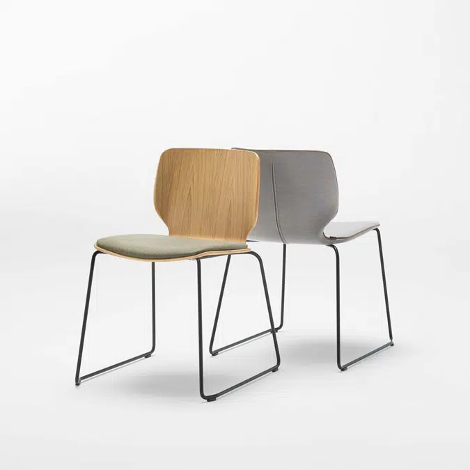BIM objects - Free download! NIM0110 - Chair with sled frame ...
