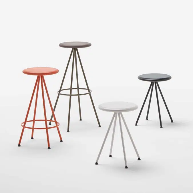 BIM objects - Free download! SUN0230 - Stool H.42cm (wooden seat ...