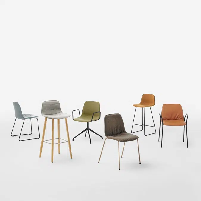 BIM objects - Free download! VAR0690MA - Medium stool with wooden 4 leg ...