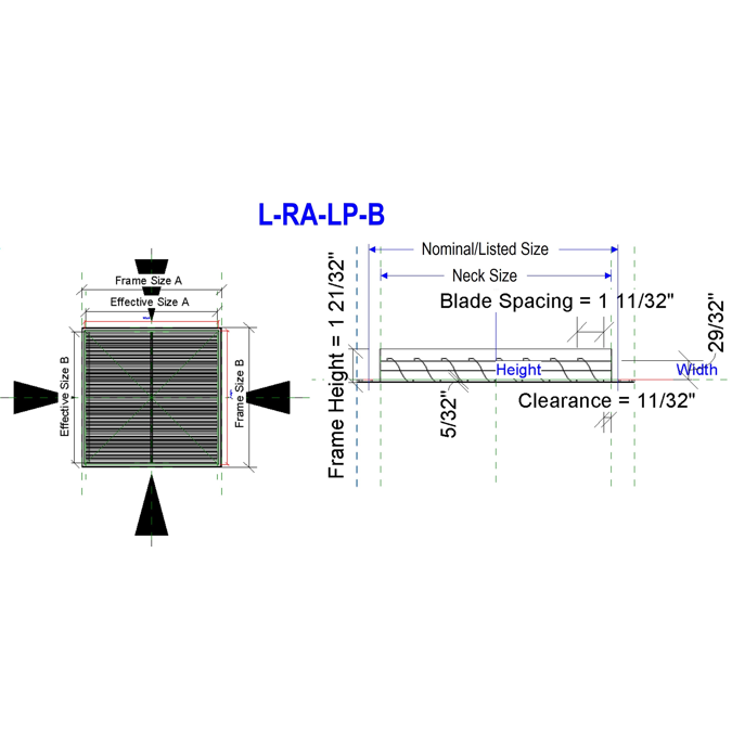 BIM objects - Free download! Return Grille L-RA-LP | BIMobject