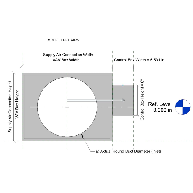 Objetos BIM - ¡Descarga gratis! Caja de volumen de aire variable, ducto ...
