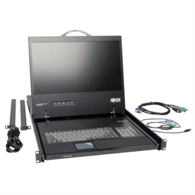 Objetos BIM - ¡Descarga gratis! 1U Rack-Mount KVM Console with 19-in ...