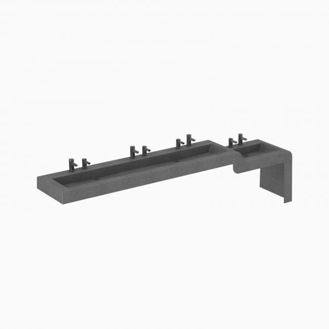 BIM objects - Free download! SloanStone® ELWF 84000 4-Station Wall ...