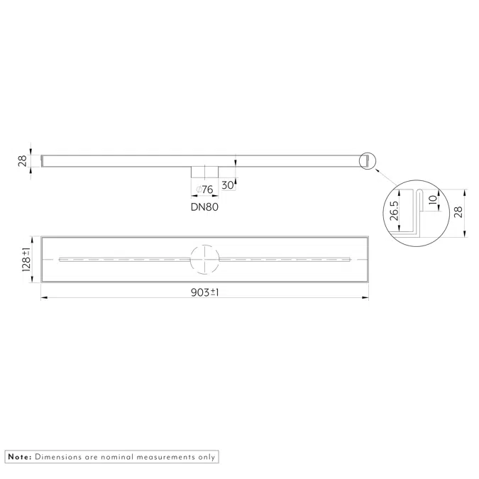 Objetos BIM - ¡Descarga gratis! Harper Shower Channel Waste 900mm ...