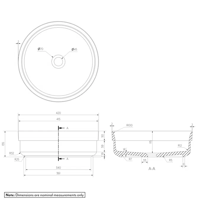 BIM objects - Free download! Celine Semi-Inset Basin | BIMobject