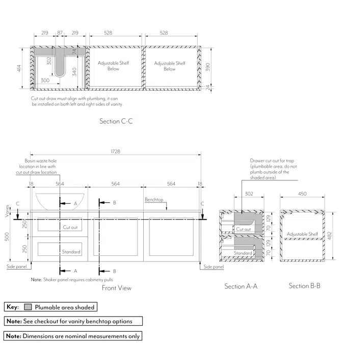BIM objects - Free download! Archer 2-Door Vanity with Left Drawers ...