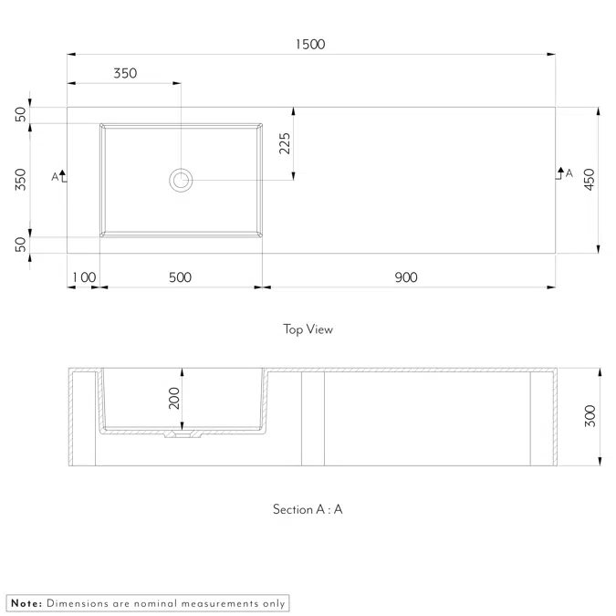 BIM objects - Free download! Henderson Wall-Mounted Basin 1500mm ...