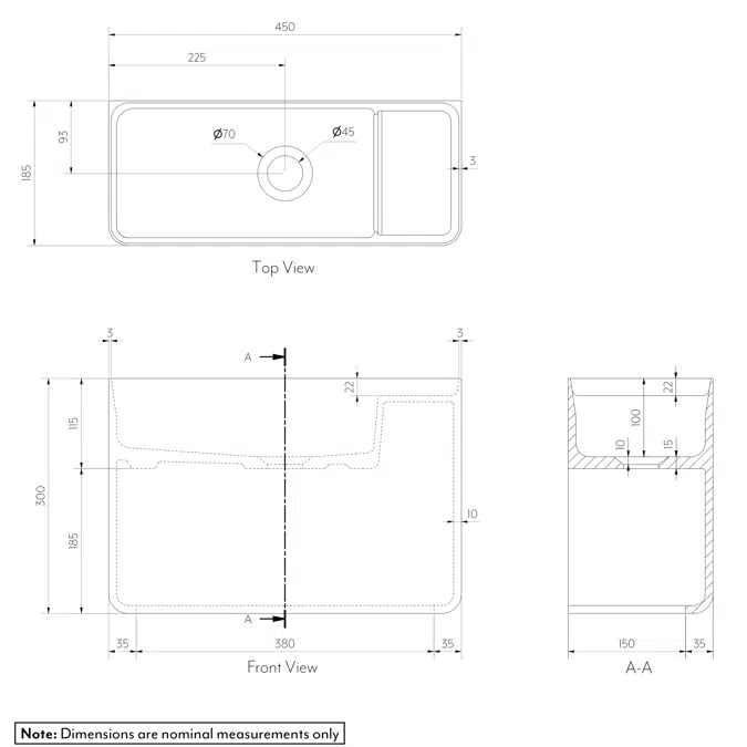 BIM objects - Free download! Capri Mini Wall-Mounted Basin | BIMobject