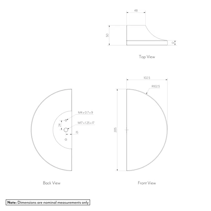 BIM objects - Free download! Half Moon Entry Door Pull Set | BIMobject