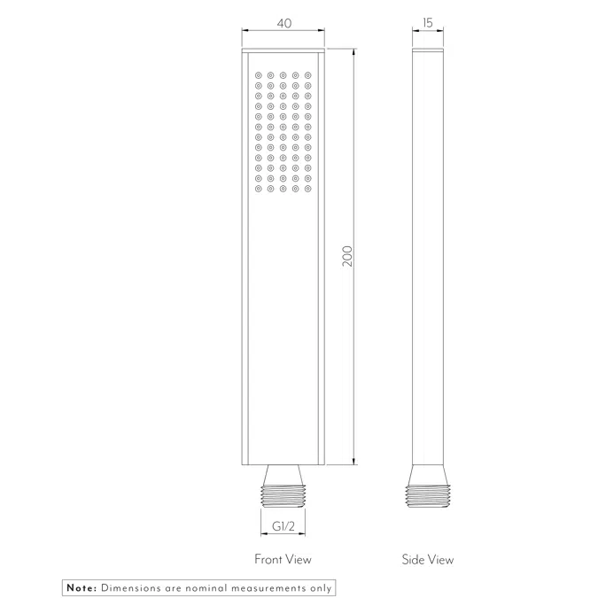 Objetos BIM - ¡Descarga gratis! Rounded Rectangle Hand Shower | BIMobject