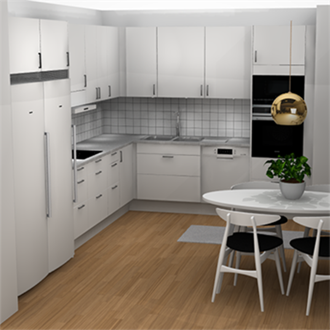 BIM objects - Free download! L-Shaped Kitchen | BIMobject