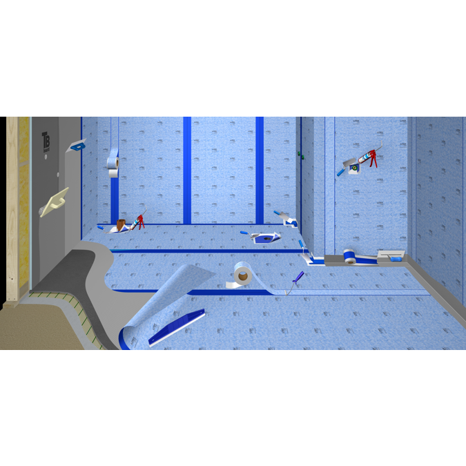 BIM objects - Free download! Litex Membrane Sheet System on wall ...