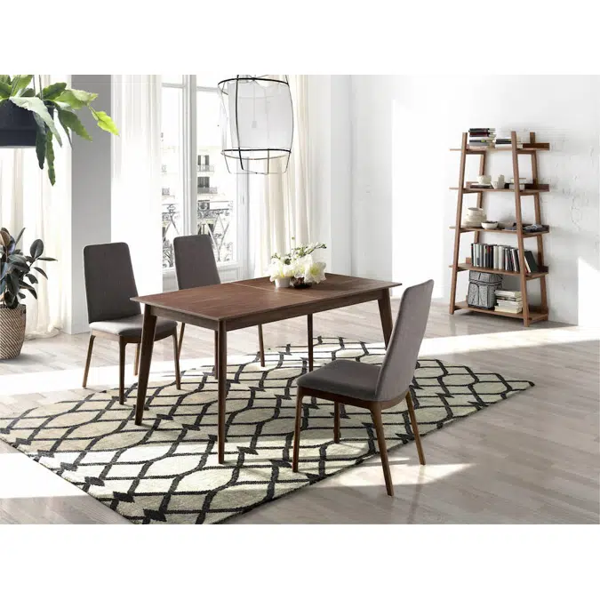 BIM objects - Free download! Walnut wood extendable dining table ...