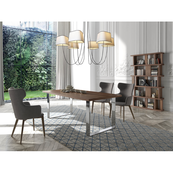 BIM objects - Free download! Walnut colored wooden shelf | BIMobject