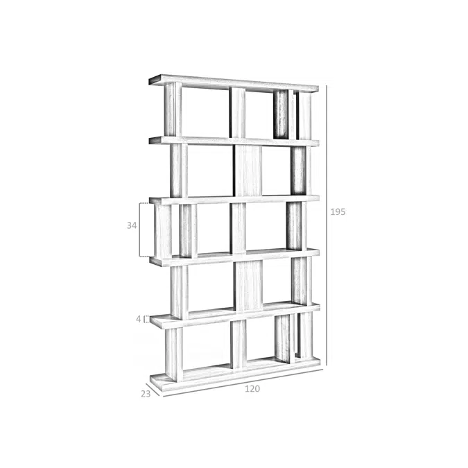 BIM objects - Free download! Walnut colored wooden shelf | BIMobject