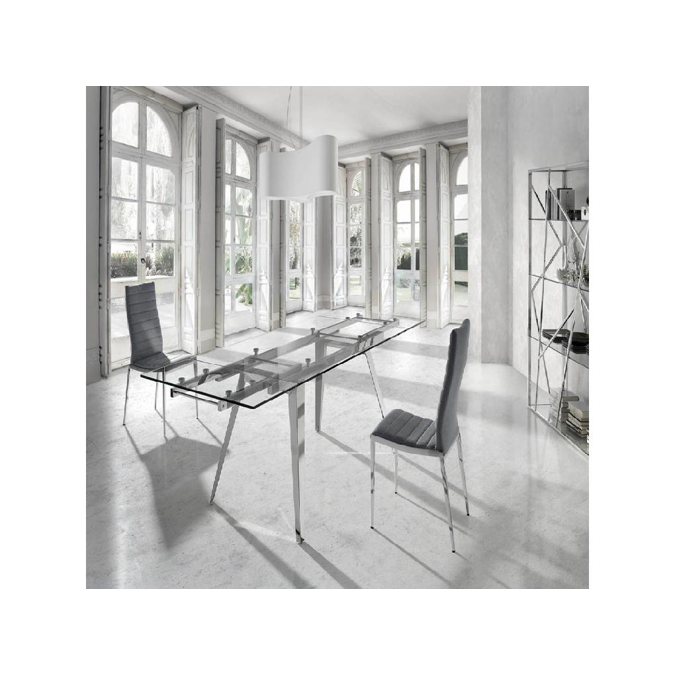 BIM objects - Free download! Extendable dining table in tempered glass ...