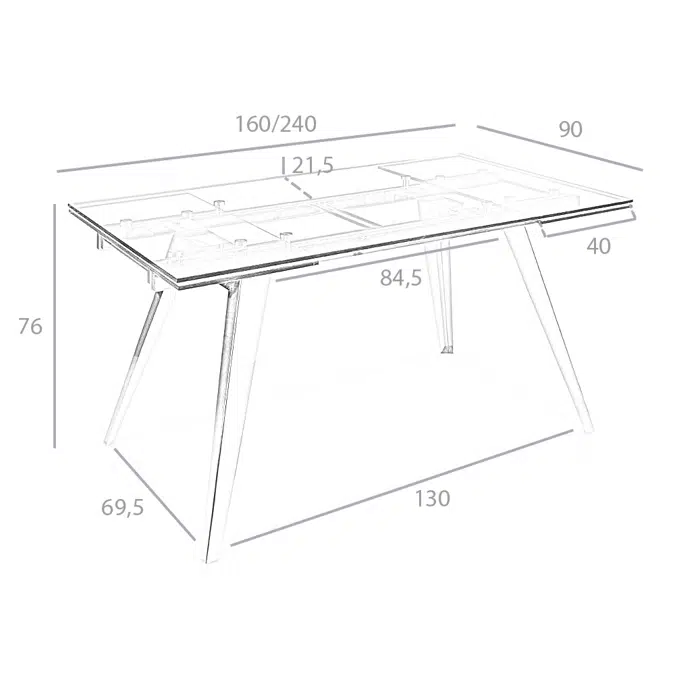 BIM objects - Free download! Extendable dining table in tempered glass ...