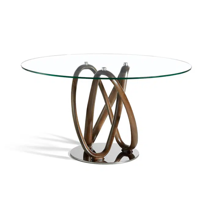 BIM objects - Free download! Dining table in tempered glass and solid ...