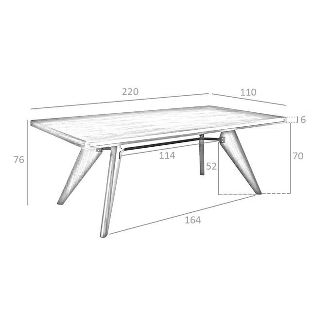 BIM objects - Free download! Walnut wood dining table with mirrored ...