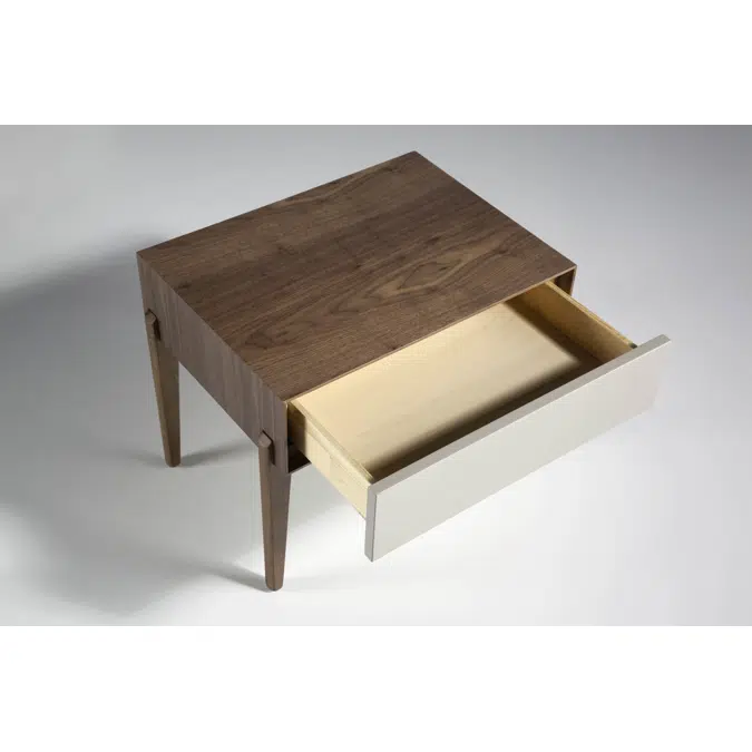 Objetos BIM - ¡Descarga gratis! Mesita noche de madera Nogal con cajón ...