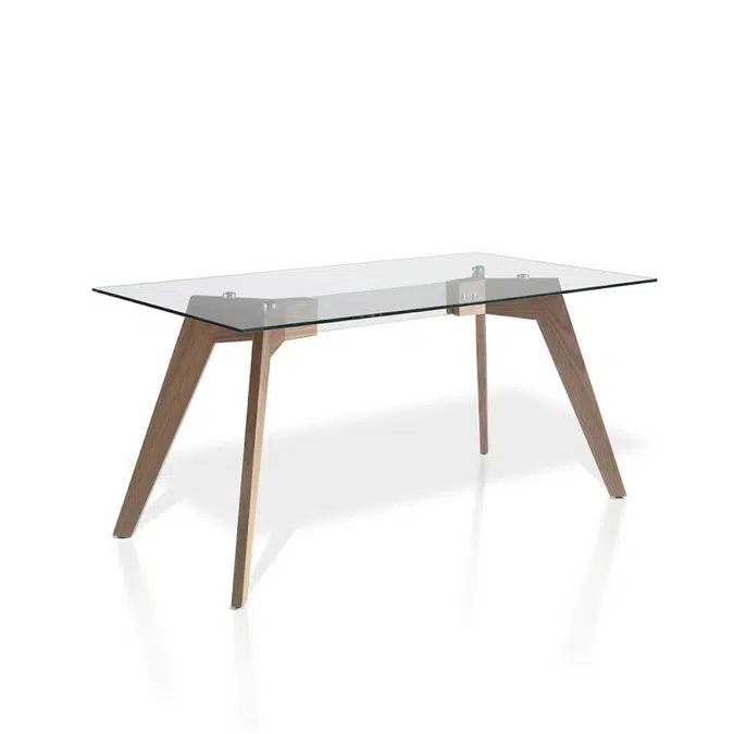 BIM objects - Free download! Rectangular dining table in tempered glass ...