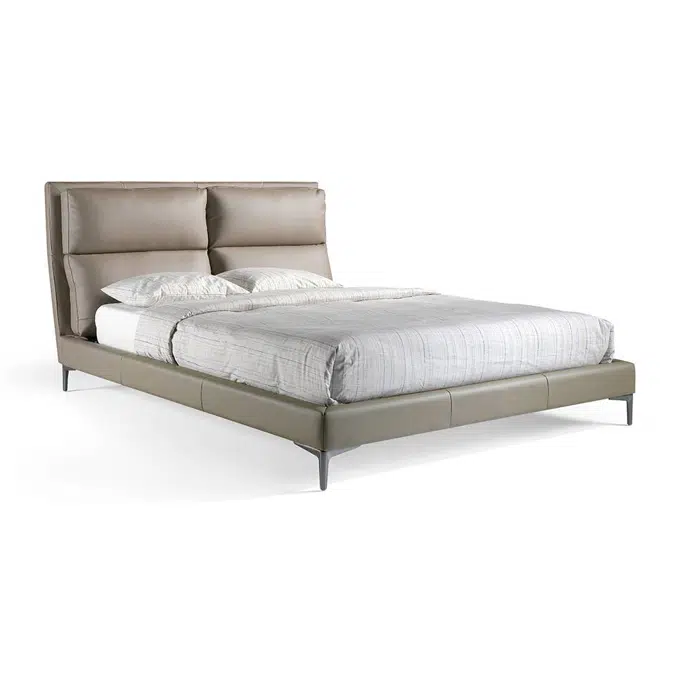 BIM objects - Free download! Bed upholstered in leatherette with ...