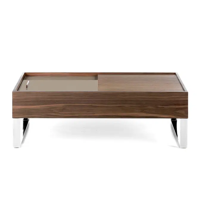 BIM objects - Free download! Walnut wood coffee table with hatch and ...