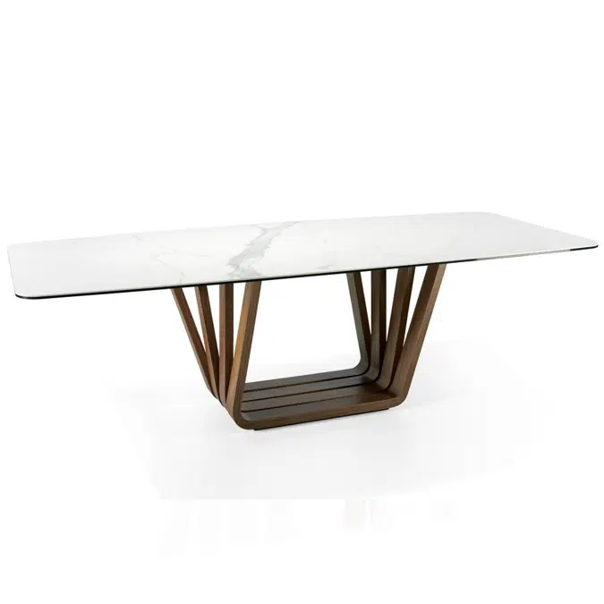BIM objects - Free download! Porcelain and Walnut wood dining table ...