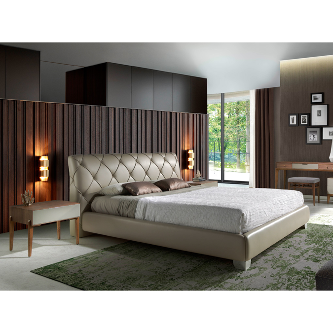 BIM objects - Free download! Bed upholstered in leatherette | BIMobject