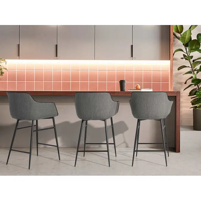 BIM objects - Free download! Stool upholstered in fabric with edging ...